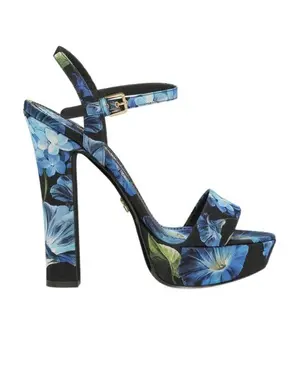 Dolce & Gabbana Printed Charmuese Platform Sandals