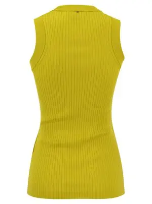 Sportmax Toledo Ribbed Knit Tank Top - Yellow
