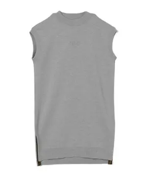 Fendi Embroidered Logo Wool Dress