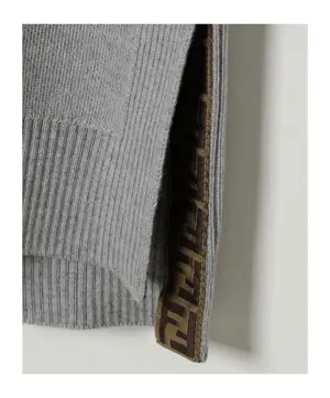 Fendi Embroidered Logo Wool Dress