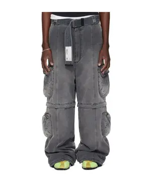 LU'U DAN Wadded Denim Cargo Overalls