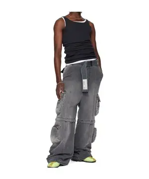 LU'U DAN Wadded Denim Cargo Overalls