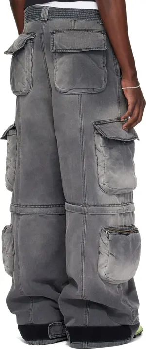 LU'U DAN Wadded Denim Cargo Overalls