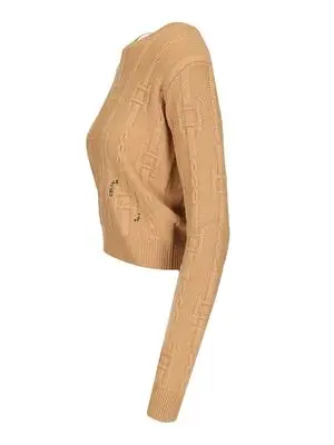 Celine Cashmere Crewneck Sweater With Chains Motif