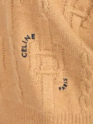 Celine Cashmere Crewneck Sweater With Chains Motif