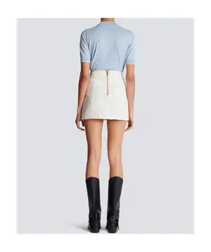 Balmain Embellished Coin Button Mini Skirt