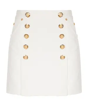 Balmain Embellished Coin Button Mini Skirt