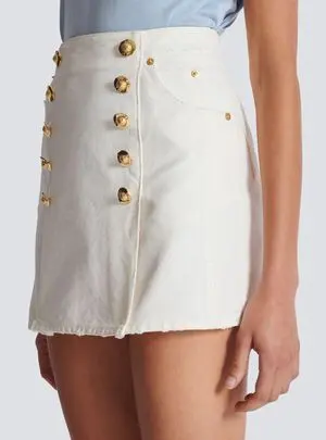 Balmain Embellished Coin Button Mini Skirt