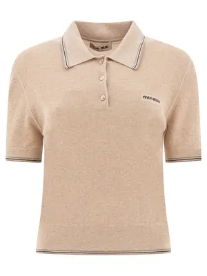 Miu Miu Short-sleeved Knitted Polo Shirt