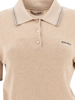 Miu Miu Short-sleeved Knitted Polo Shirt