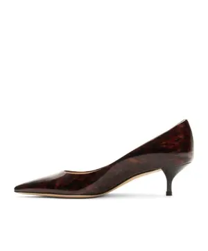 STUART WEITZMAN Leopard Print Pointed Toe High Heel Pumps - Dark Brown