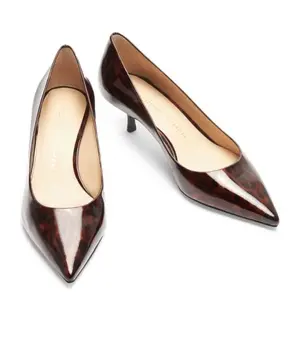 STUART WEITZMAN Leopard Print Pointed Toe High Heel Pumps - Dark Brown