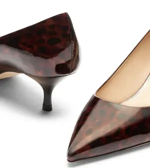 STUART WEITZMAN Leopard Print Pointed Toe High Heel Pumps - Dark Brown