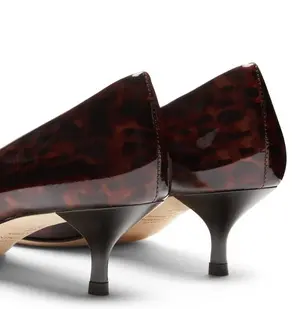 STUART WEITZMAN Leopard Print Pointed Toe High Heel Pumps - Dark Brown