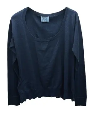 Prada Long-sleeved Knitted Top - Blue