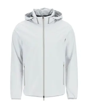 Herno Zip-up Hooded Jacket With Logo Detail - White