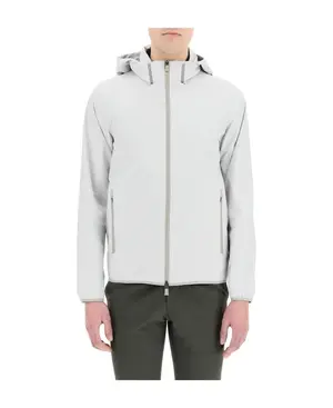 Herno Zip-up Hooded Jacket With Logo Detail - White