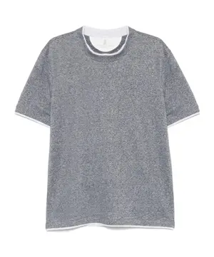 Brunello Cucinelli Layered Effect Crewneck T-shirt - Gray