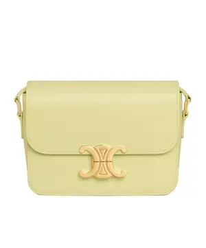 Celine Teen Triomphe Bag In Shiny Calfskin - Citrus