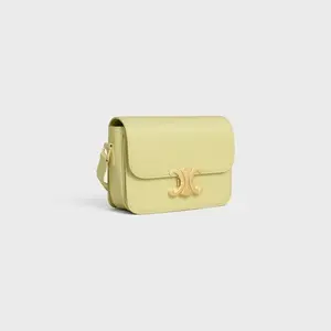 Celine Teen Triomphe Bag In Shiny Calfskin - Citrus