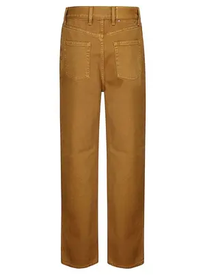GOLDEN GOOSE Kim Floral Embroidered Pants - Brown