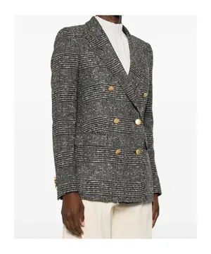 Tagliatore Parigi Bouclé Double-breasted Jacket - Black