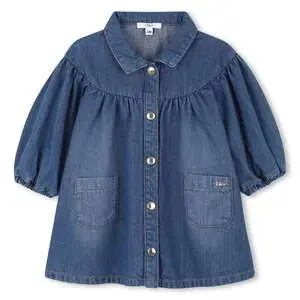 Chloé Denim Dress With Elasticated Cuffs And Pockets - Blue