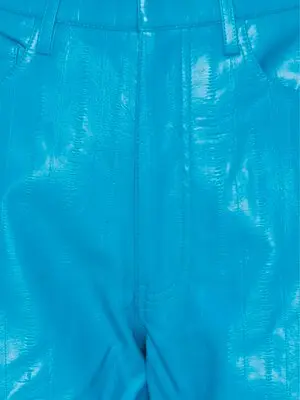 ROTATE BY BIRGER CHRISTENSEN High-rise Coated Straight-leg Trousers - Blue