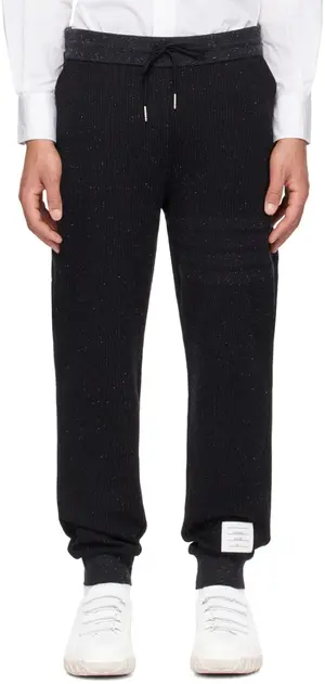 Thom Browne Drawstring Knitted Track Pants - Black