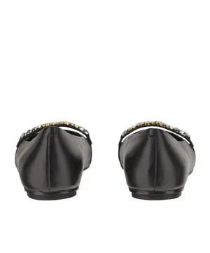 Pinko Embellished Ballet Flats With Metal Detail - Black