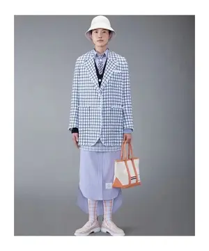 Thom Browne Checked Cotton Single-breasted Coat