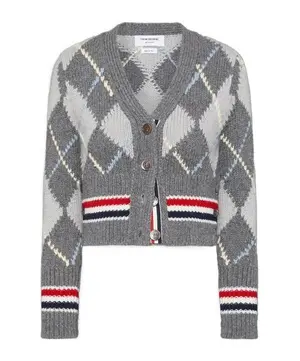 Thom Browne Thom Browne Argyle Intarsia Knitted Cardigan No