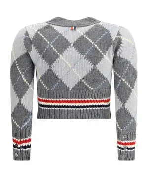 Thom Browne Argyle Intarsia Knitted Cardigan - No
