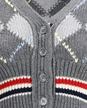 Thom Browne Argyle Intarsia Knitted Cardigan - No