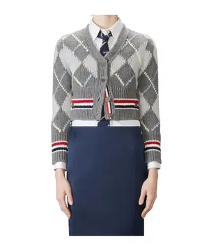 Thom Browne Argyle Intarsia Knitted Cardigan - No