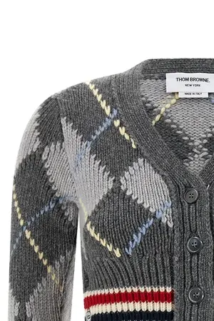 Thom Browne Argyle Intarsia Knitted Cardigan - No