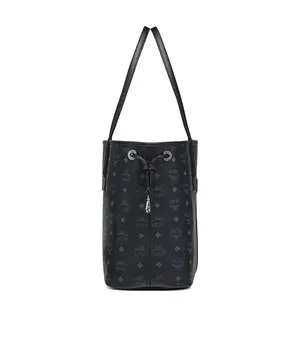 Mcm Reversible Liz Monogrammed Tote Bag With Removable Pouch - Black
