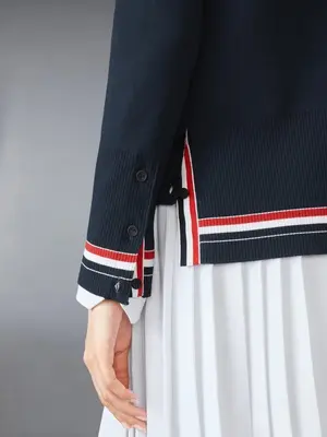 Thom Browne Knitted Cardigan With Iconic Stripes