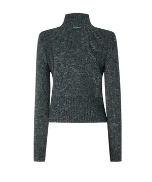 Pinko Turtleneck Knit Sweater With Ribbed Cuffs And Hem