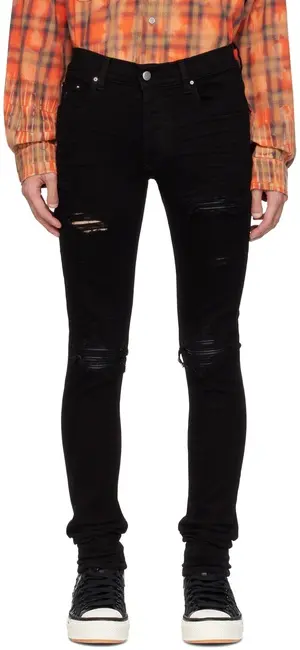 Amiri Distressed Skinny Jeans - Black