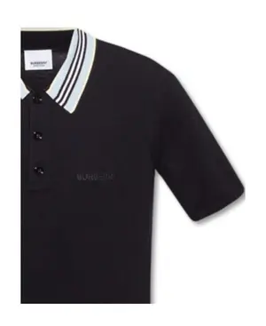 Burberry Icon Stripe Polo Shirt - Black