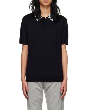 Burberry Icon Stripe Polo Shirt - Black