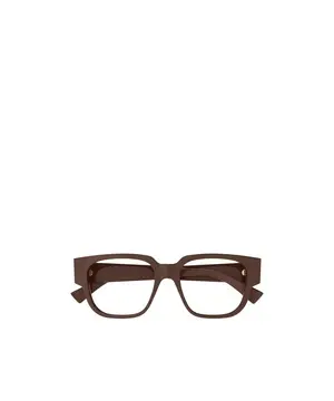 Bottega Veneta Rectangle Frame Eyeglasses - Brown
