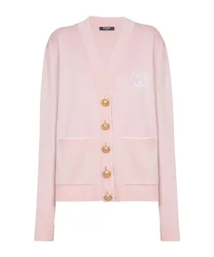 Balmain Emblème Embroidered Knit Cardigan