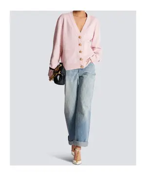 Balmain Emblème Embroidered Knit Cardigan