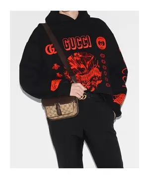 Gucci Logo Symbols Hooded Sweatshirt - Black