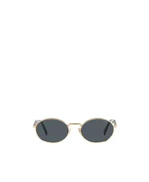 Prada Oval Frame Sunglasses - Gray