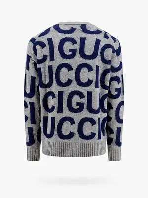 Gucci Logo Intarsia Button-up Cardigan - Gray