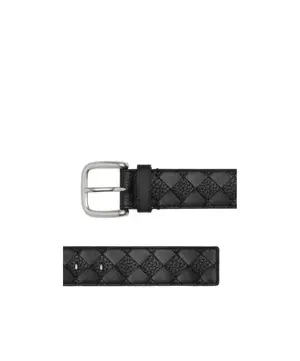 Bottega Veneta Intrecciato Leather Belt - Black