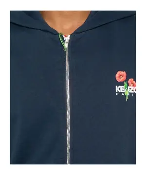 Kenzo Logo Printed Zip Hoodie